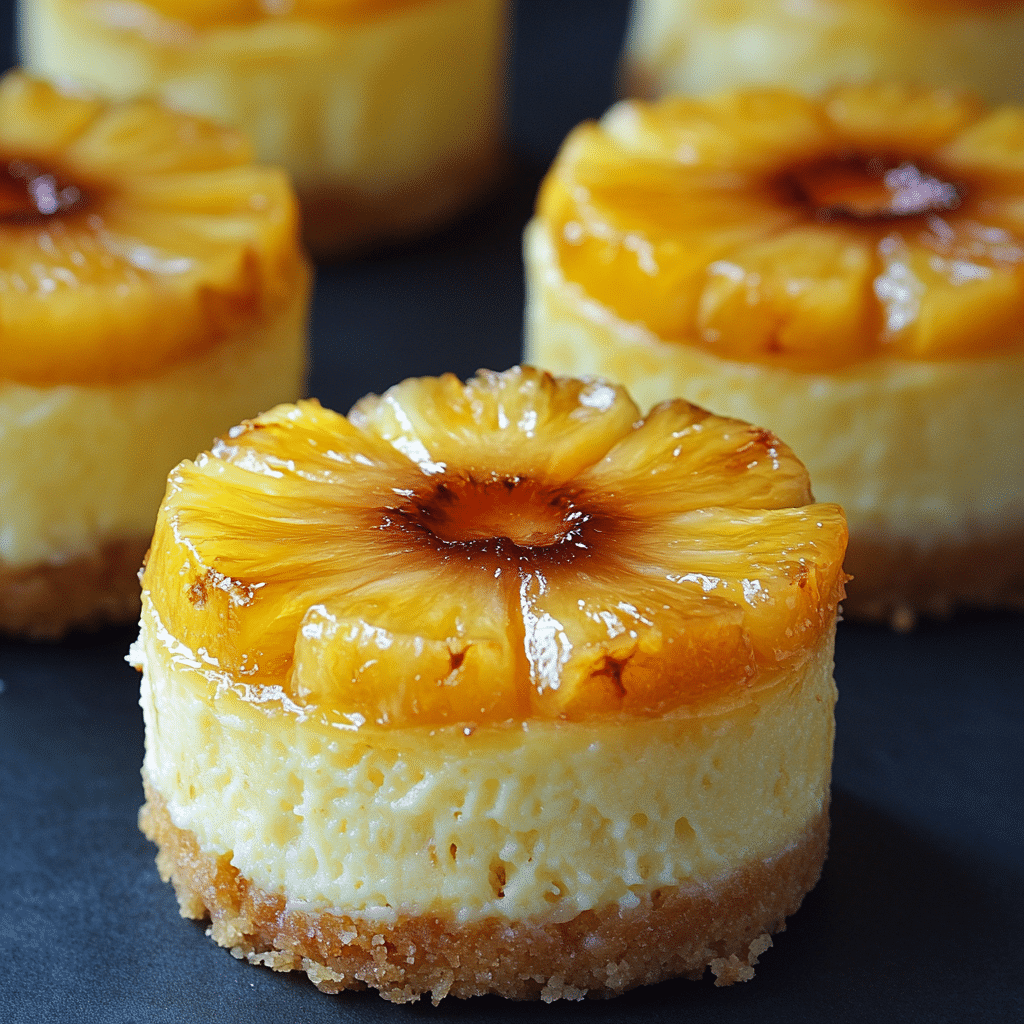 Mini Pineapple Upside-Down Cheesecakes