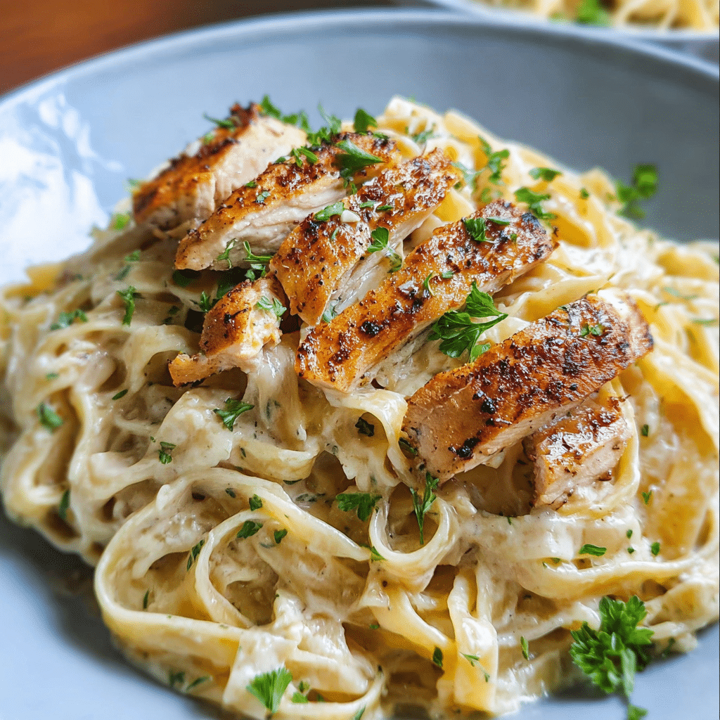 Skinny Low-Fat Chicken Fettuccine Alfredo